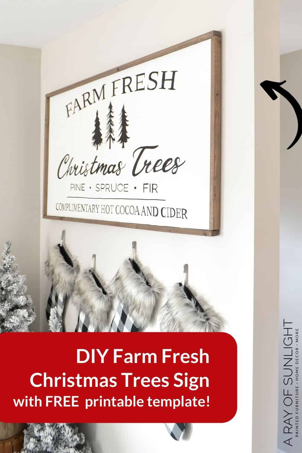 DIY Farm Fresh Christmas Tree Sign: with FREE Template
