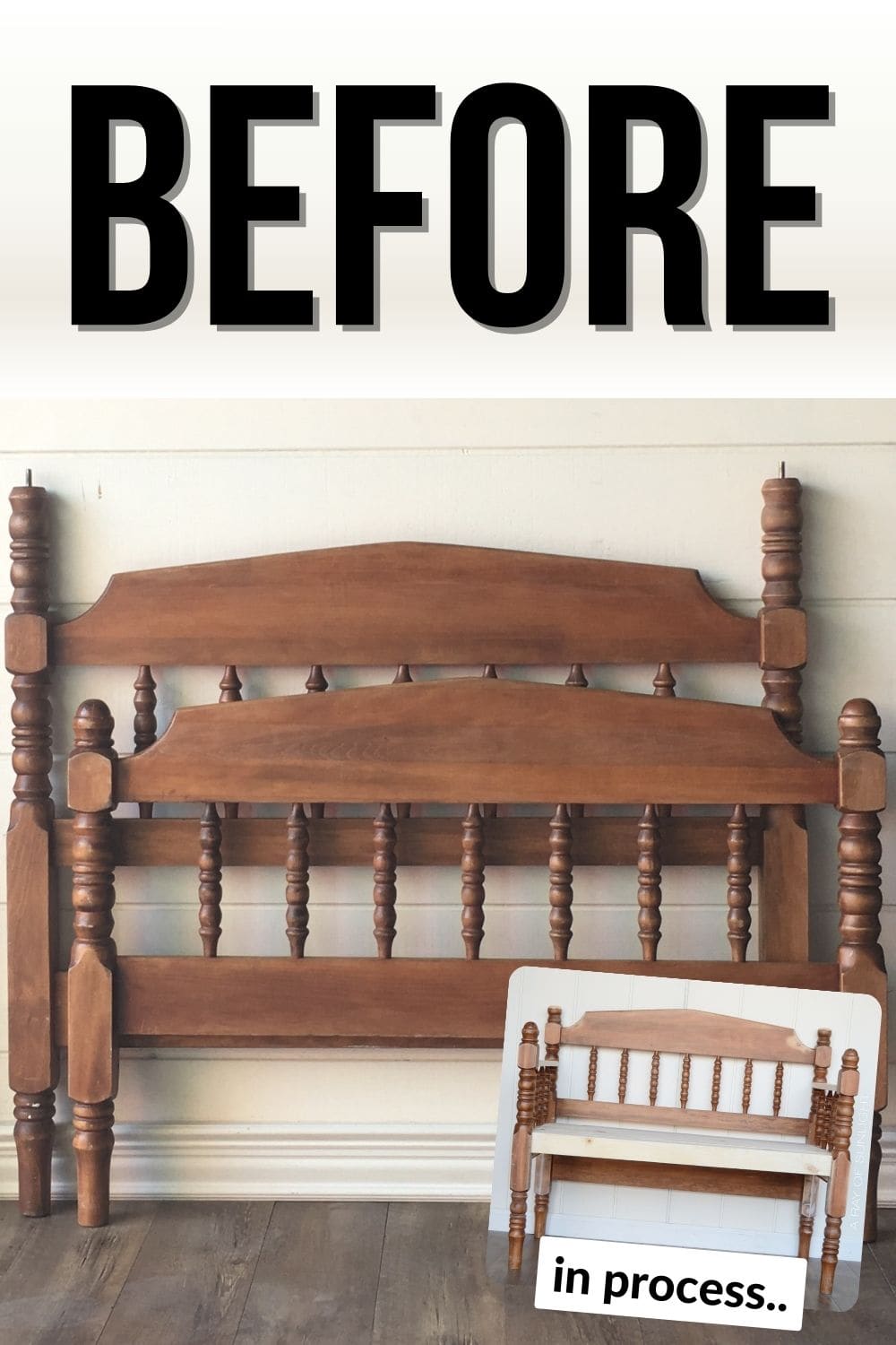 How to Make a Bench from a Headboard and Footboard