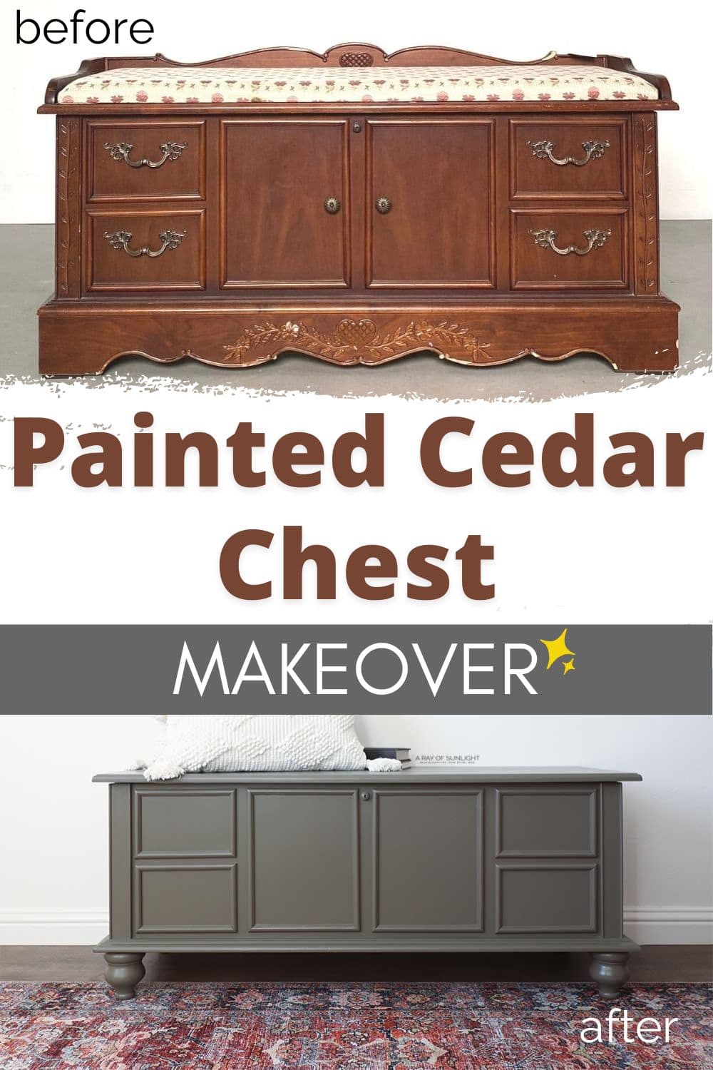 Painted Cedar Chest Makeover