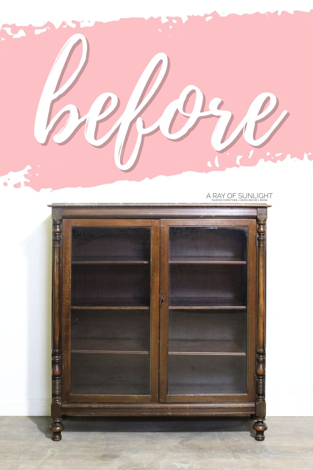 Painted Display Cabinet: Before and After