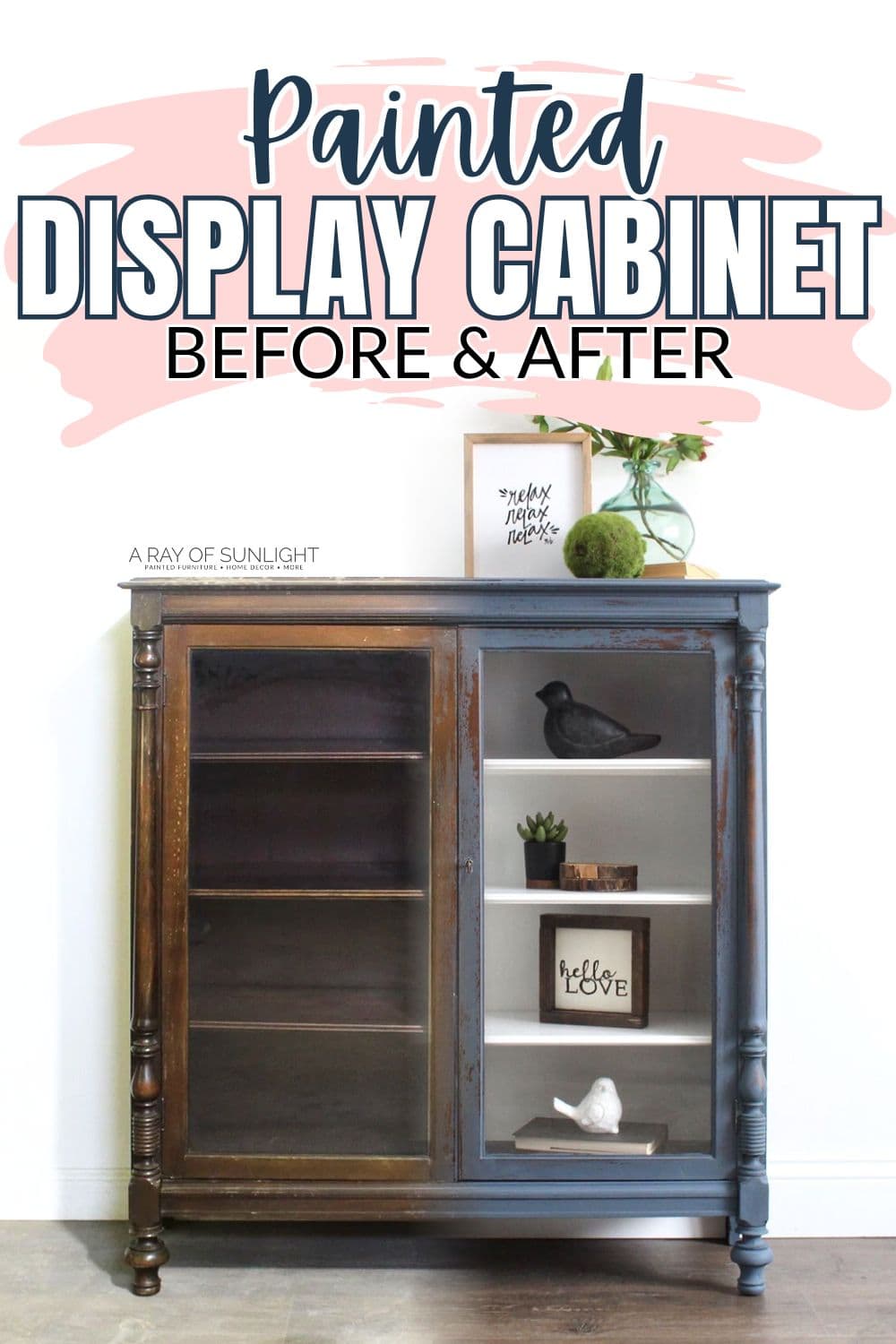 Painted Display Cabinet: Before and After
