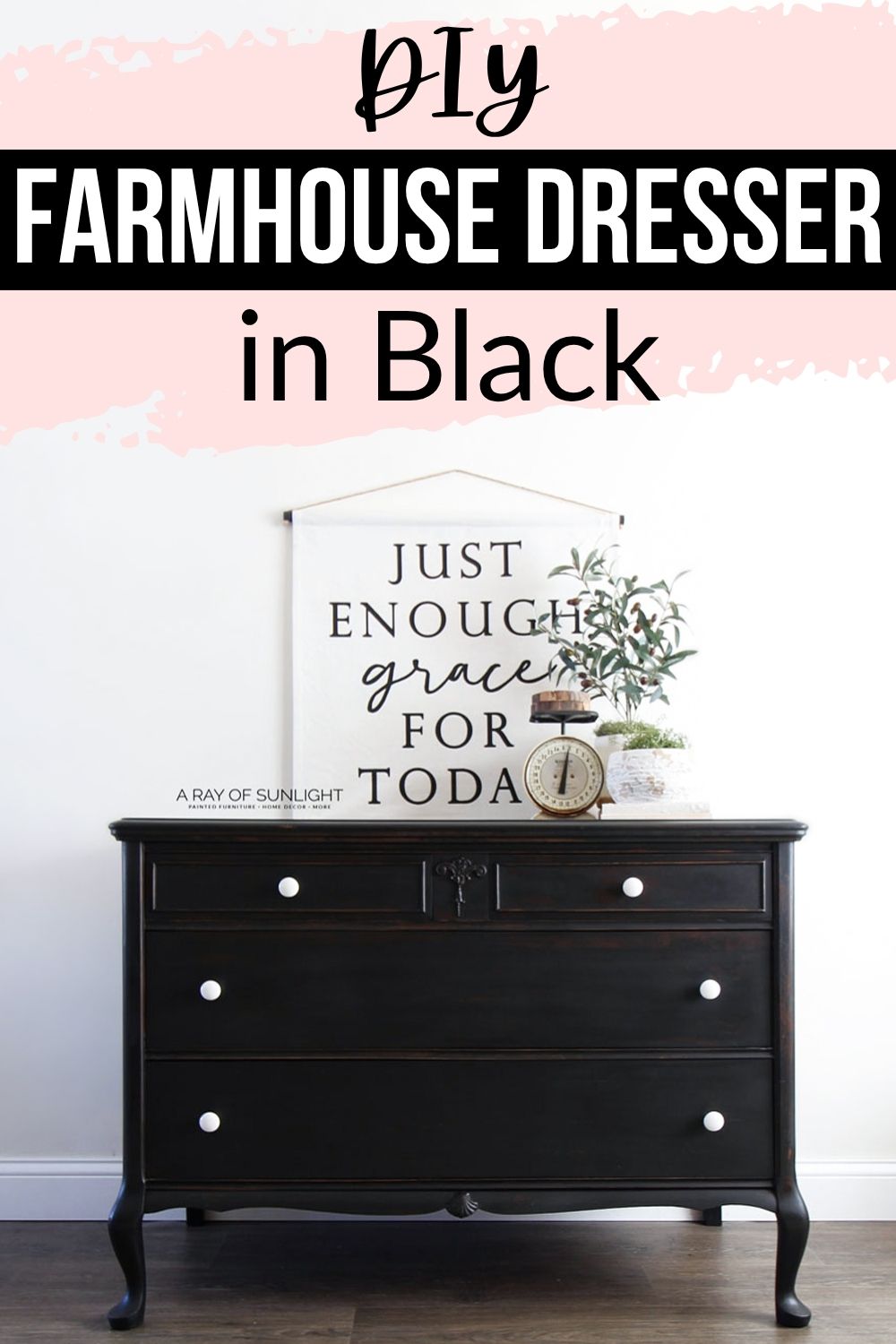 DIY Farmhouse Dresser in Black
