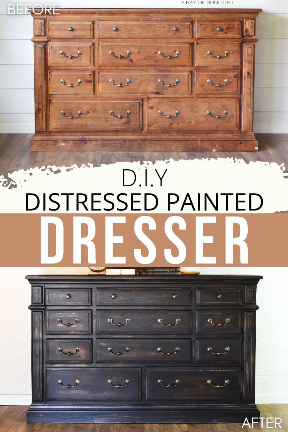 DIY Distressed Painted Dresser