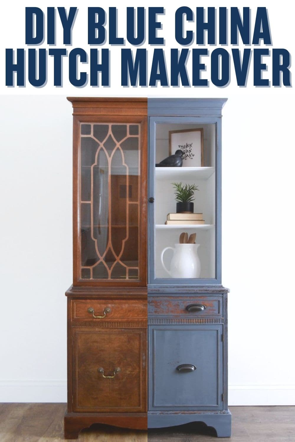 DIY Blue China Hutch