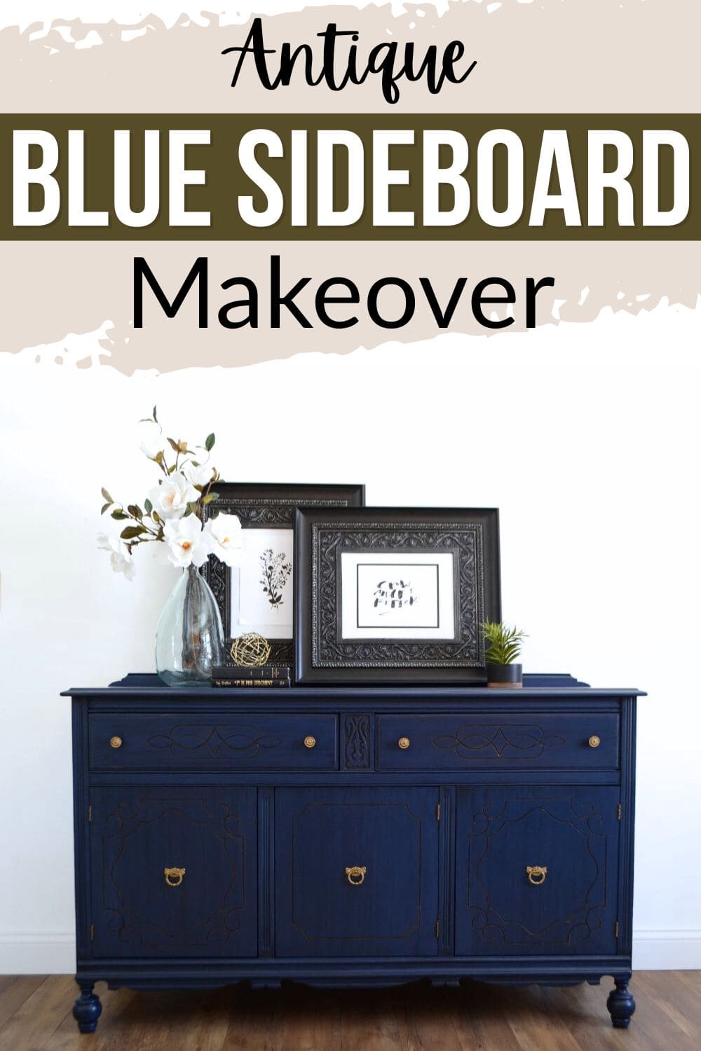 Antique Blue Sideboard Buffet