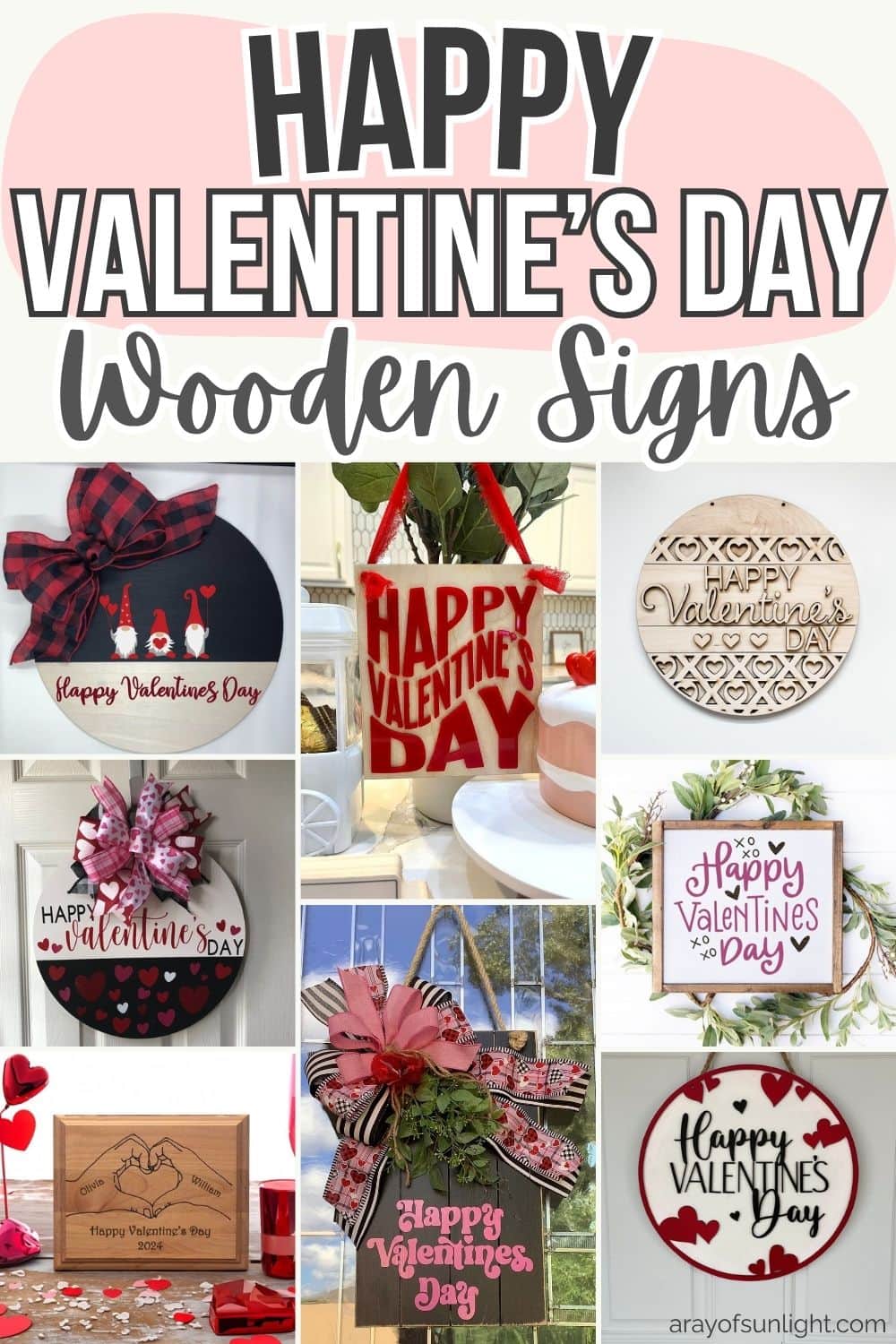 Happy Valentine's Day Wooden Signs