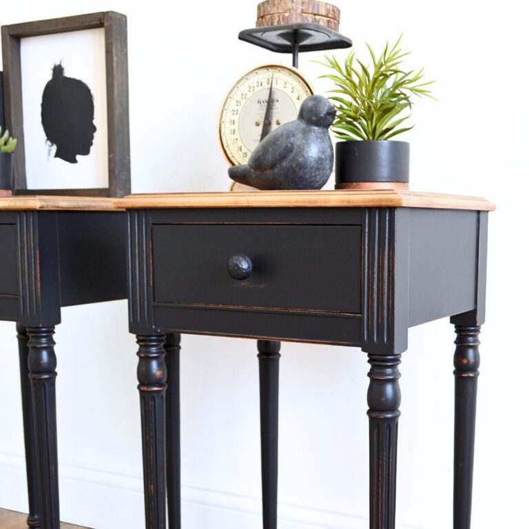 Chalk Painting End Tables Black