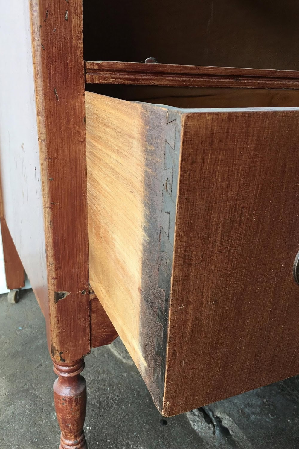 Painting a Wood Dresser Red
