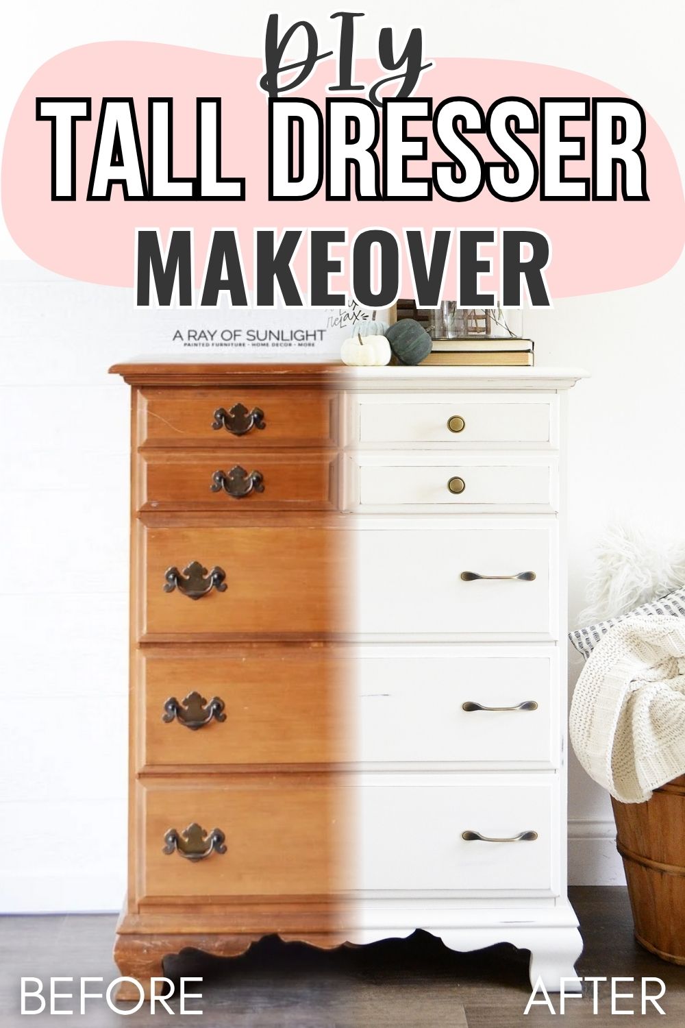 DIY Tall Dresser Makeover