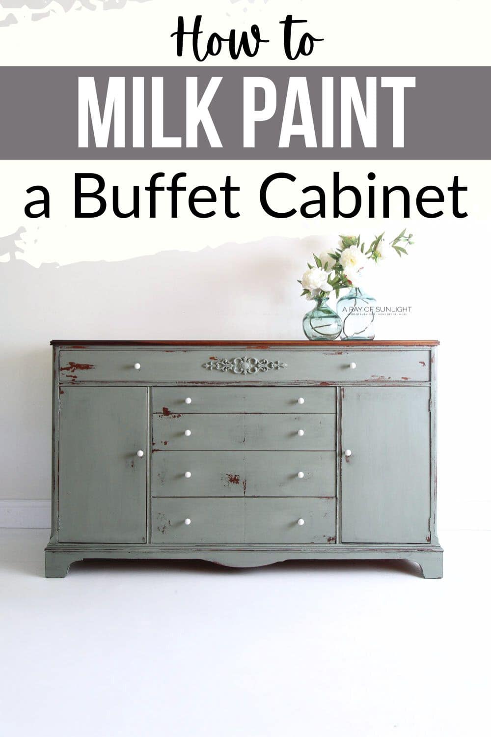 How To Milk Paint A Buffet Cabinet
